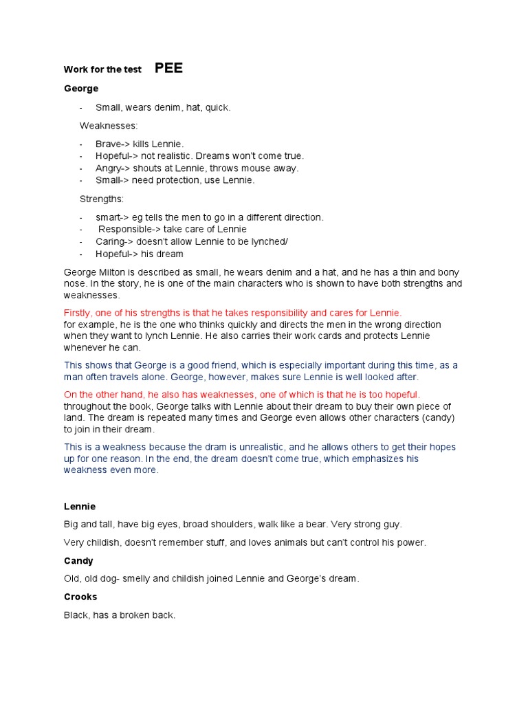 Work For The Test PEE | PDF