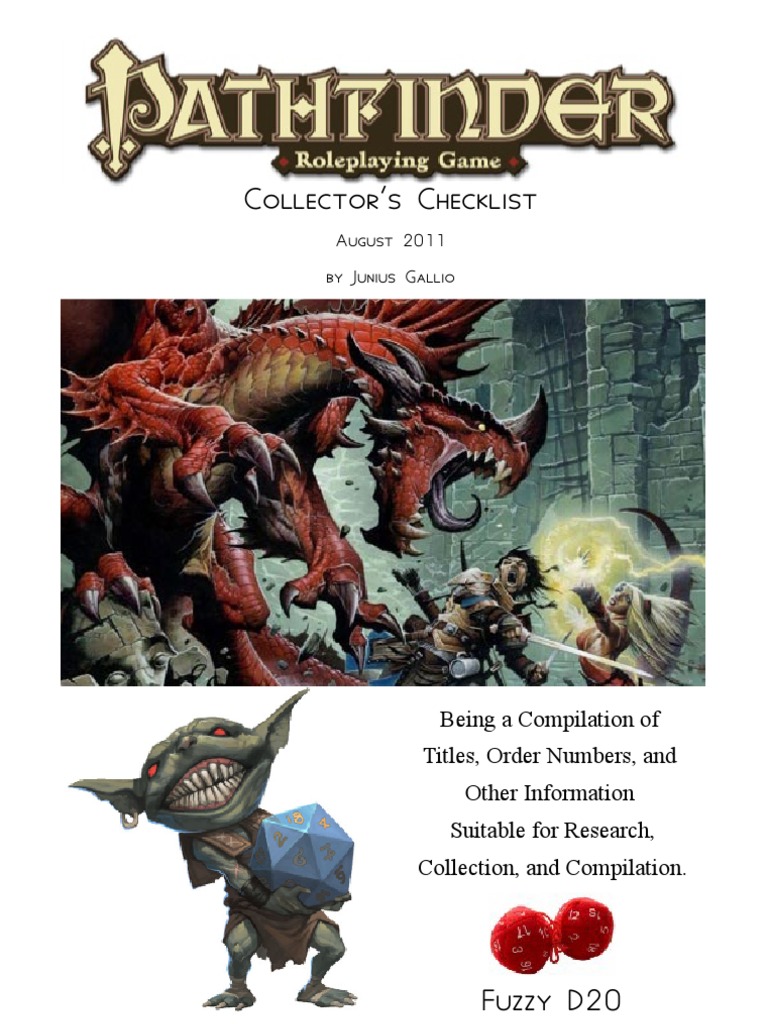 Pathfinder Checklist | Download Free PDF | Fantasy | Leisure