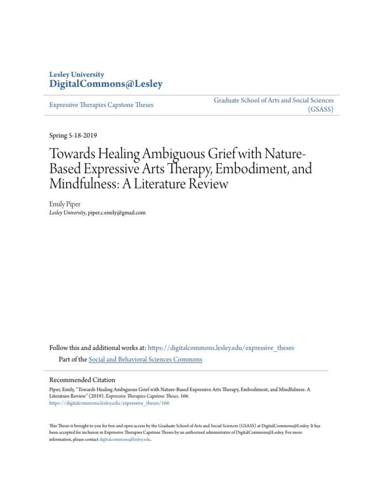 Towards Healing Ambiguous Grief With Nature-Based Expressive Arts | PDF ...