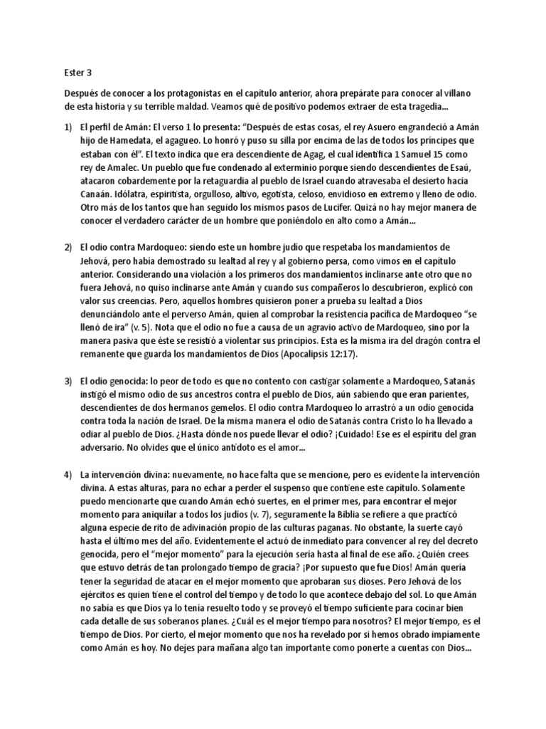 Ester 3 | PDF | Esther | Satán