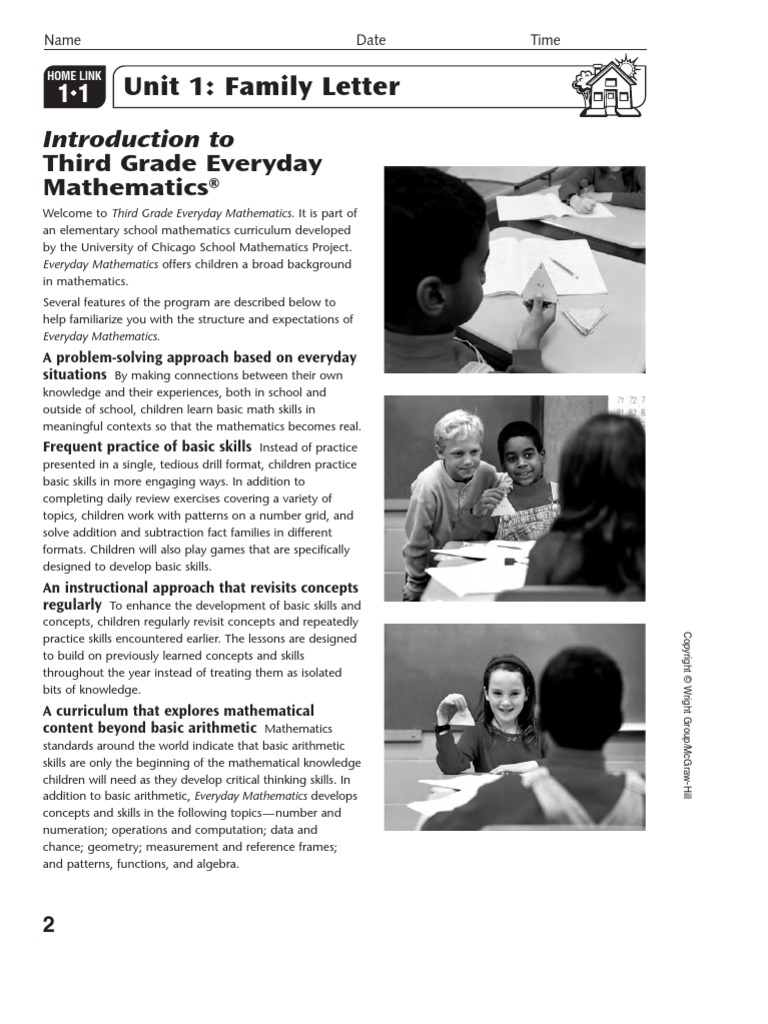 Unit 1 Family Letter | PDF | Multiplication | Teaching Mathematics