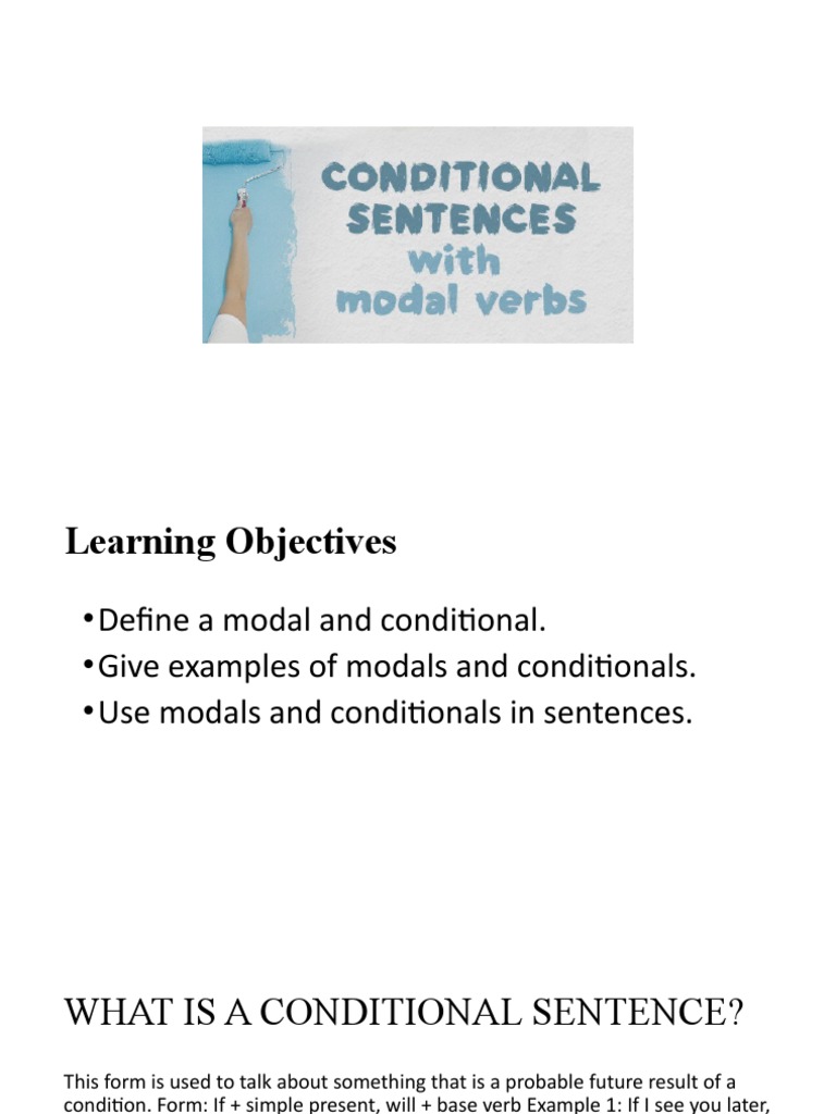 Conditional Sentences With Modal Verbs Class Note | PDF | Linguistic ...