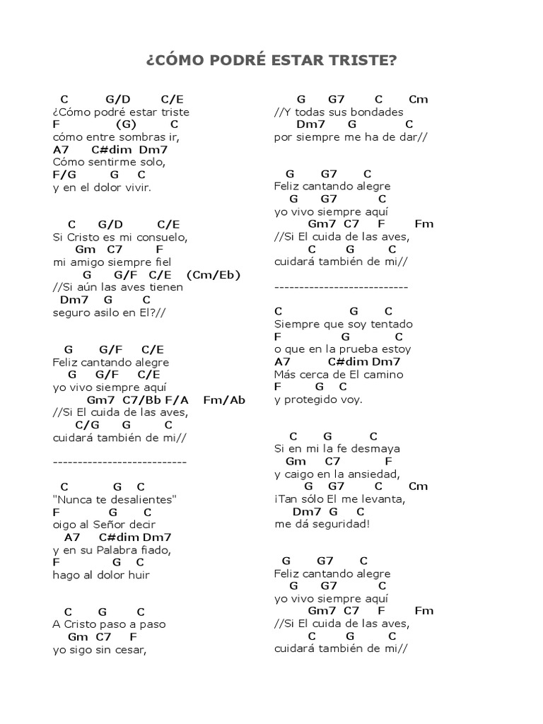 ¿Cómo Podré Estar Triste | PDF
