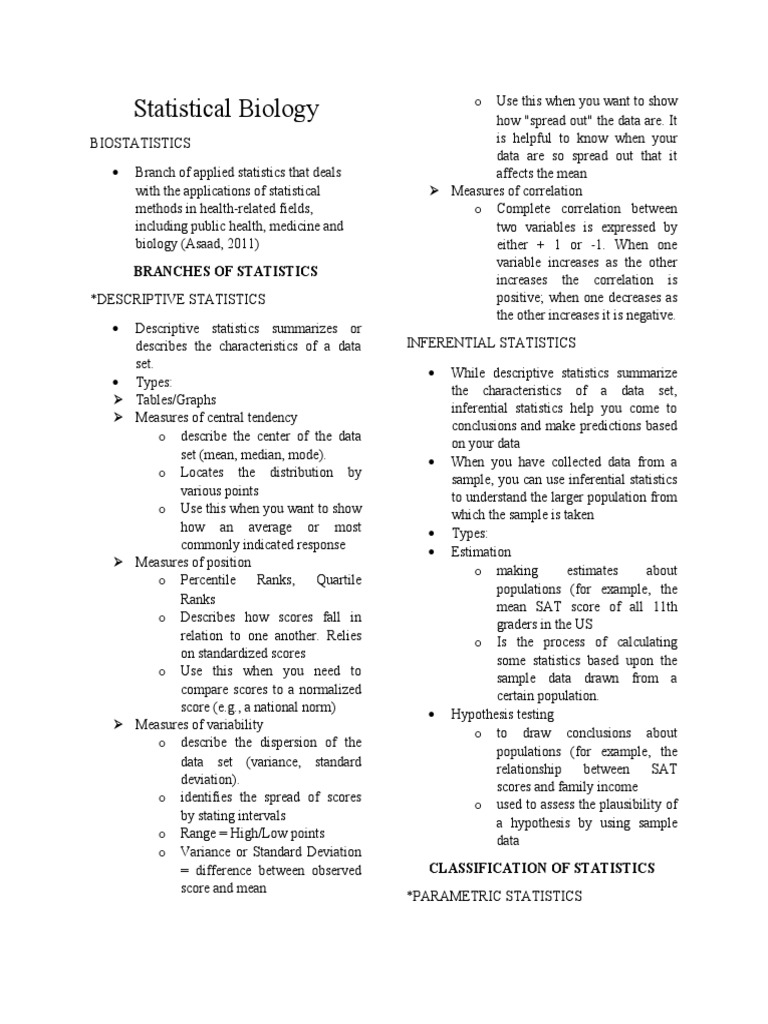 Statistical Biology - Reviewer | PDF