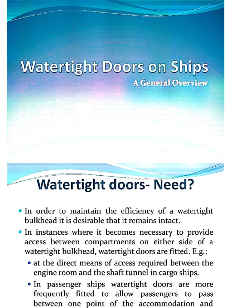 Watertight Doors On Ship | PDF