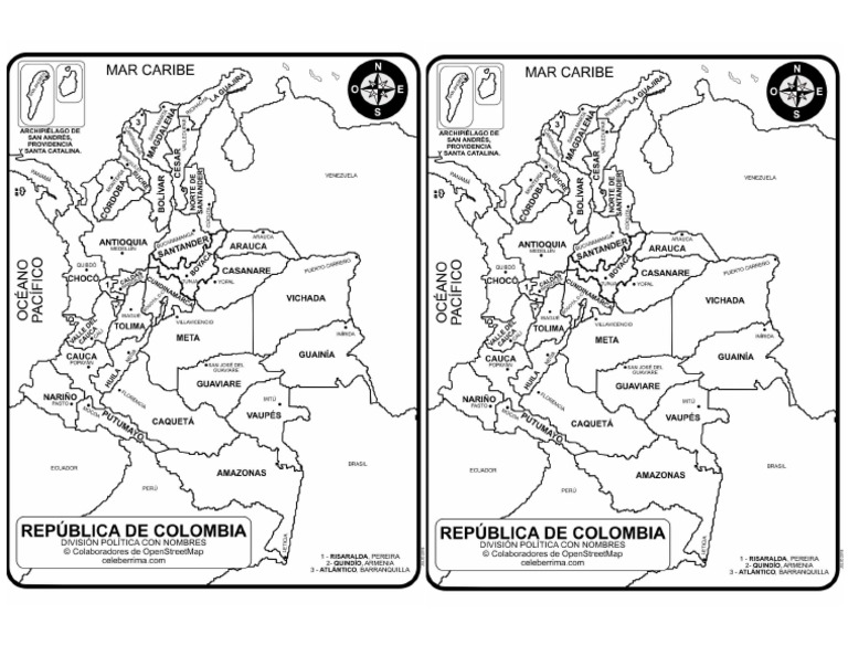 Mapa Division Politica de Colombia | PDF
