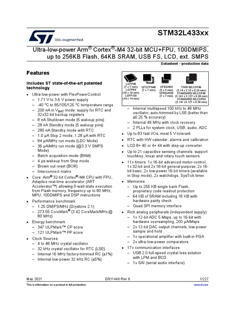 STM 32 L 433 CC | PDF | Computer Hardware | Electricity