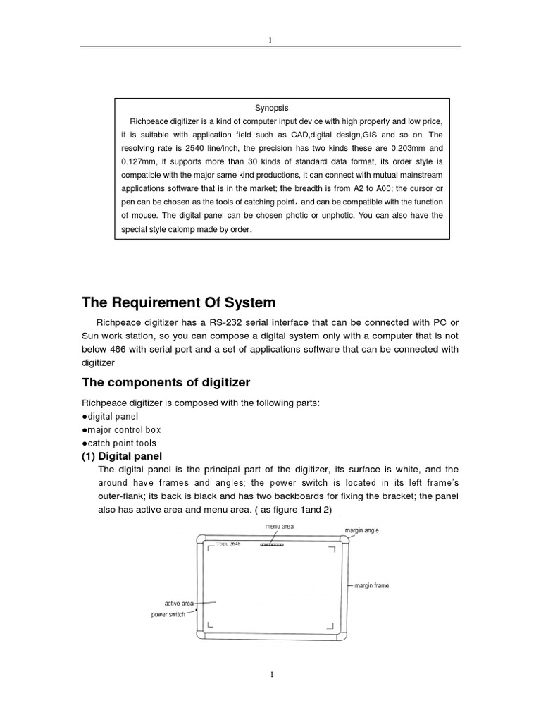 Digitizer Manual Richpeace | PDF | Electrical Connector | Cursor (User ...