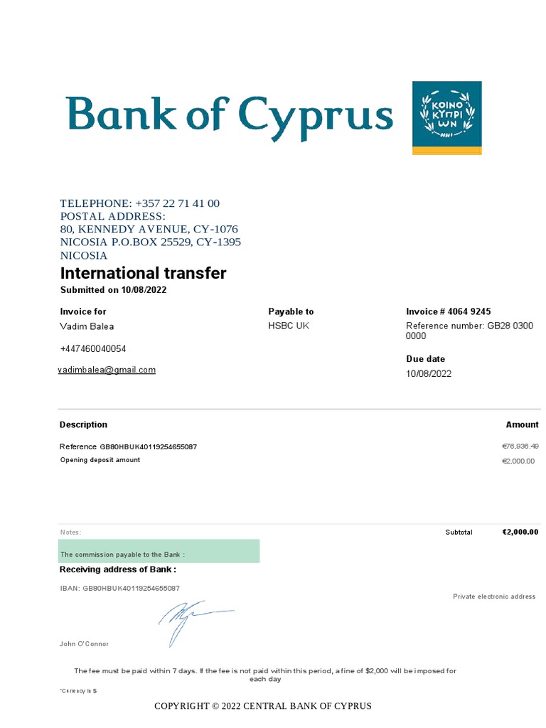 INVOICE CYPRUS - копия | PDF