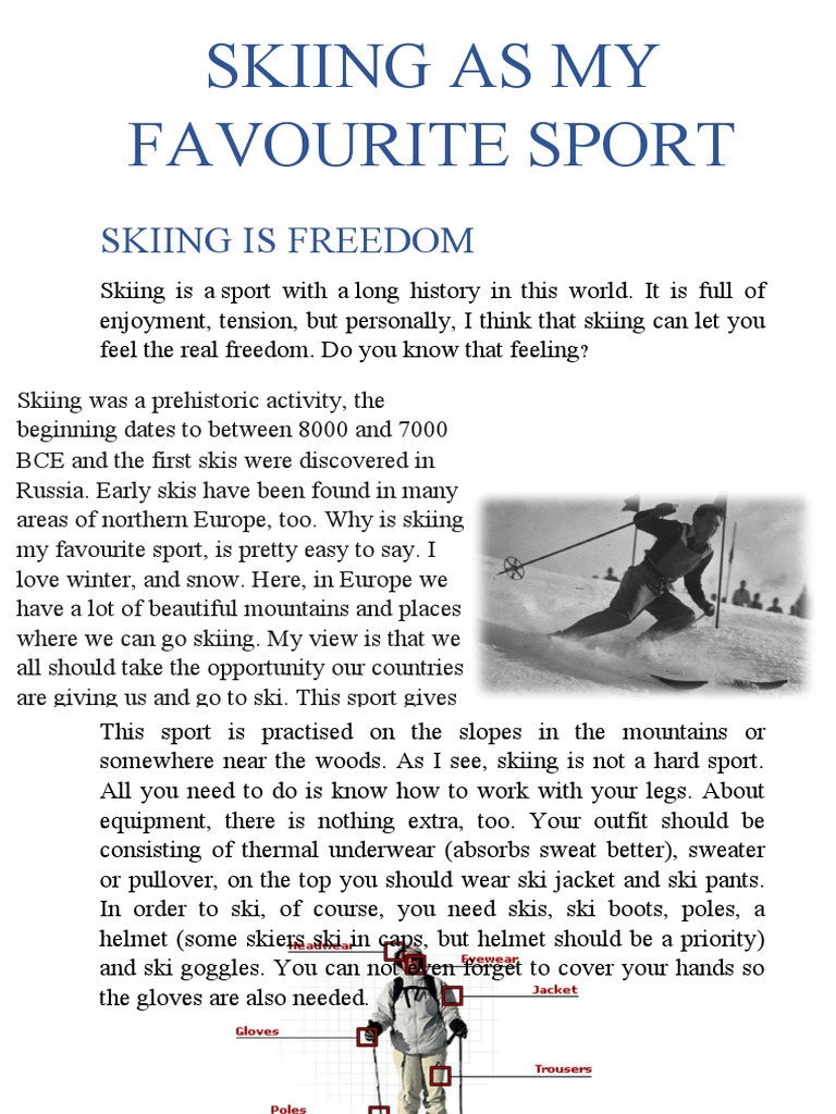 Skiing As My Favourite Sport | PDF