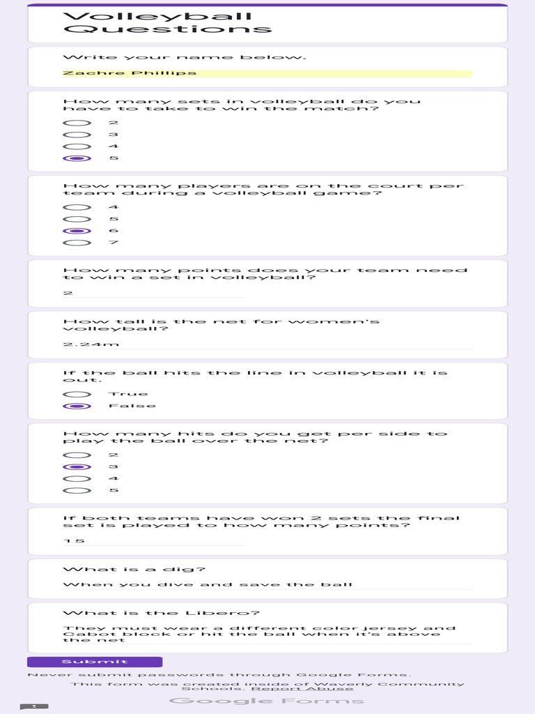 Volleyball Questions PDF | PDF | Sports & Recreation