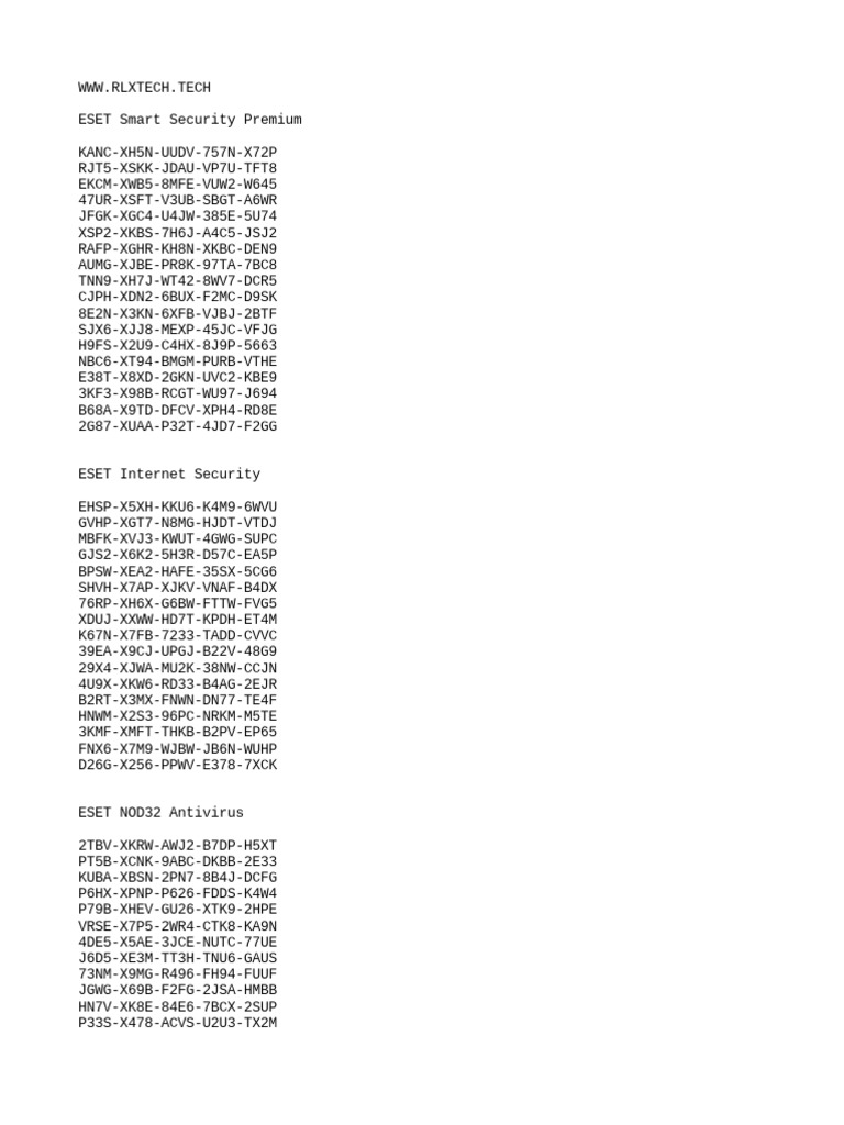 ESET+KEYS+27-12-2022+By+WWW RLXTECH TECH | PDF