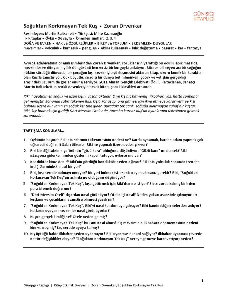 Zoran Drvenkar Soguktan Korkmayan Tek Kus PDF | PDF