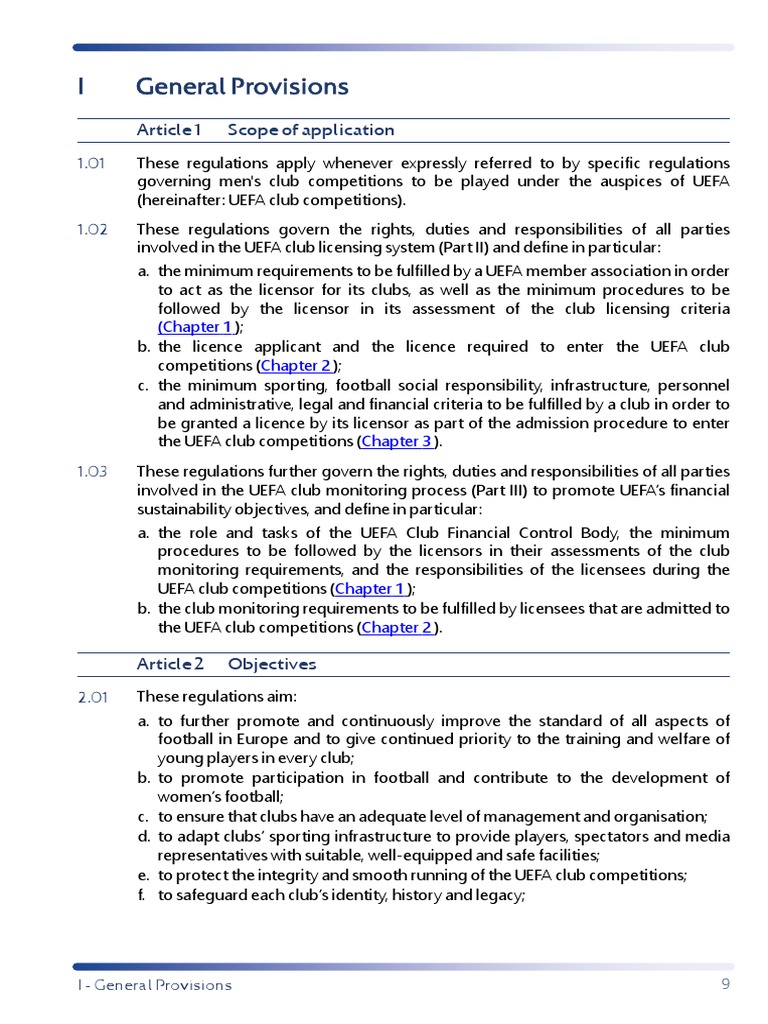 UEFA Club Licensing Regulations: An Overview of Requirements for Clubs ...