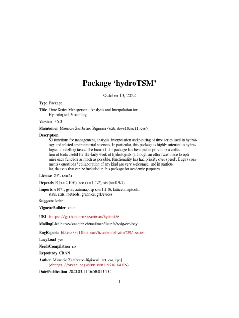 Hydro TSM | PDF | Time Series | Function (Mathematics)