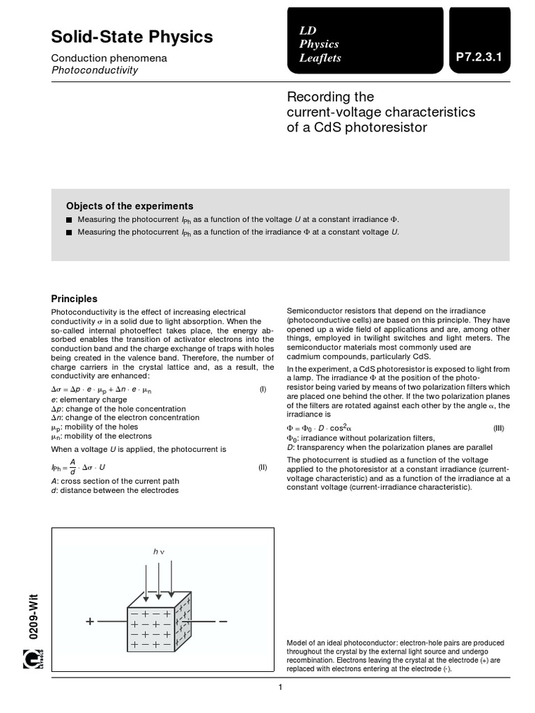 CDS Leybold PDF | PDF | Electrical Resistivity And Conductivity ...