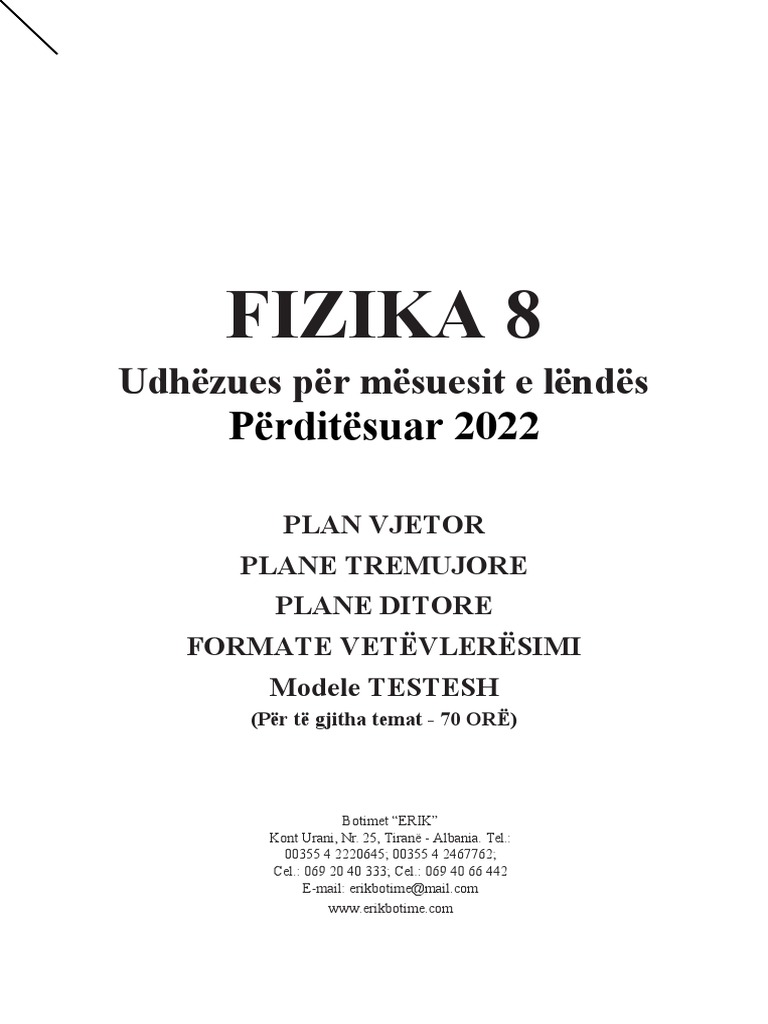 Udhezues Fizika 8 | PDF