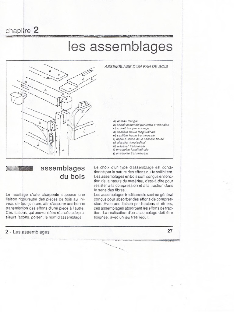 Charpente Traditionnelle Les Assemblages | PDF