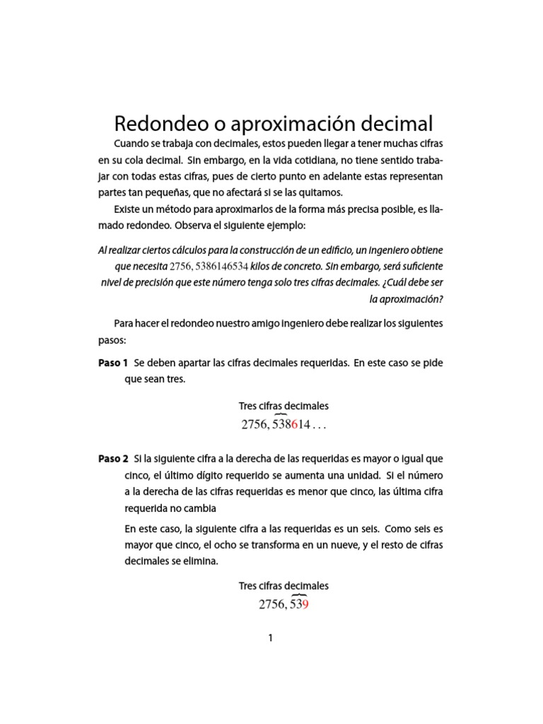 Reglas del Redondeo de Decimales | PDF | Decimal | Matemáticas