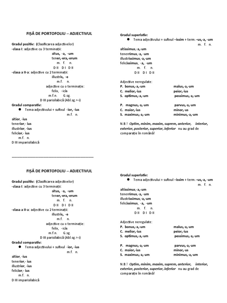 FIŞĂ Adjectivul | PDF