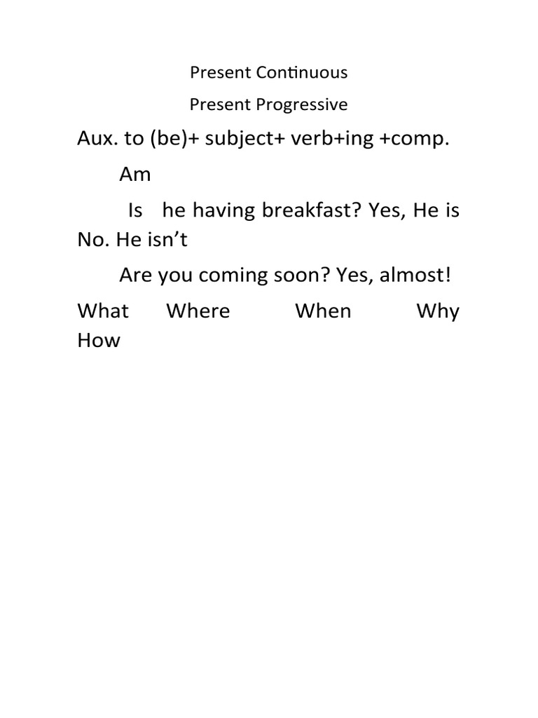 Understanding Present Continuous Tense | PDF