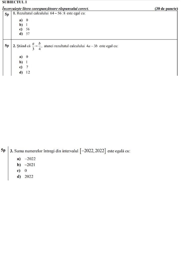 Model 2023 Subiecte Oficial Minister | PDF