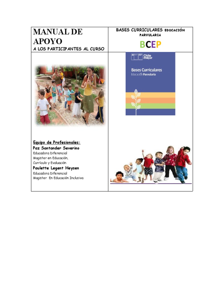Educación Parvularia Manual De Apoyo Pdf Relaciones Personales