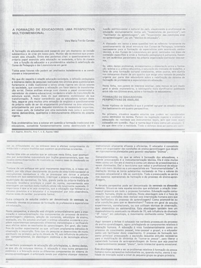 A Formação de Educadores Uma Perspectiva Multidimensional | PDF