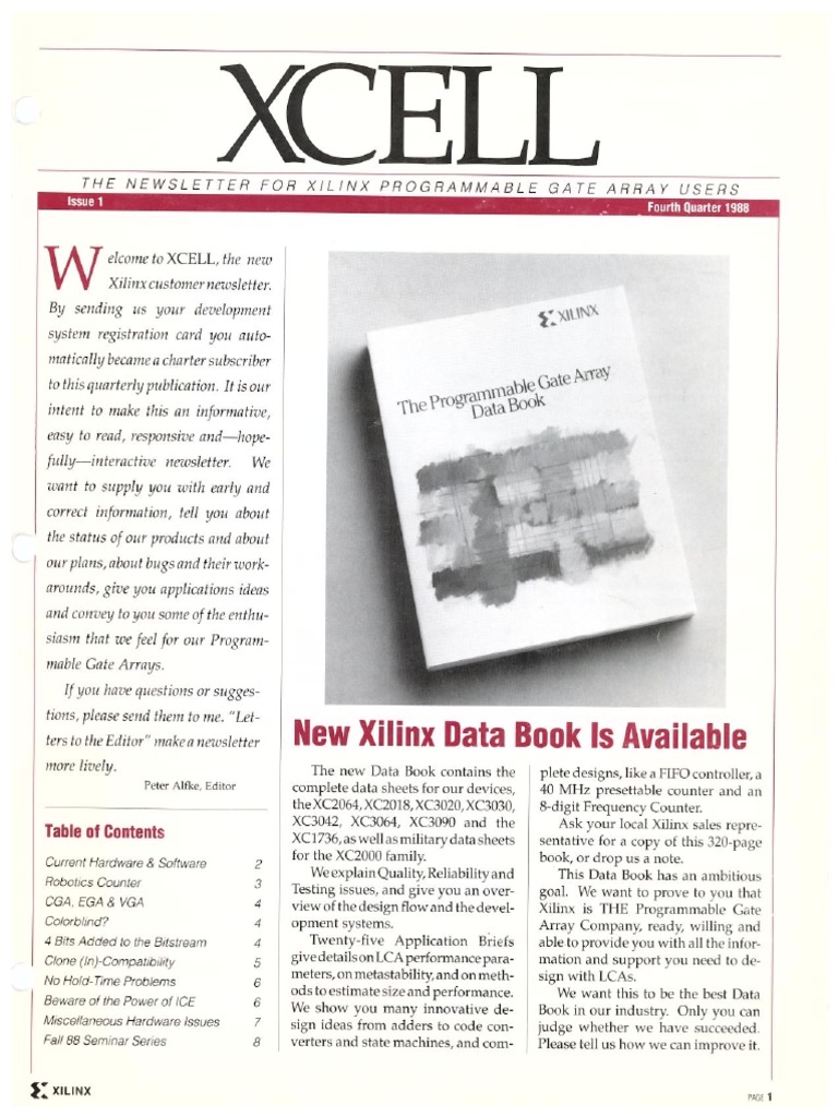 1988 Xilinx Xcell No. 1 | PDF 1988 Xilinx Xcell No. 1 | PDF