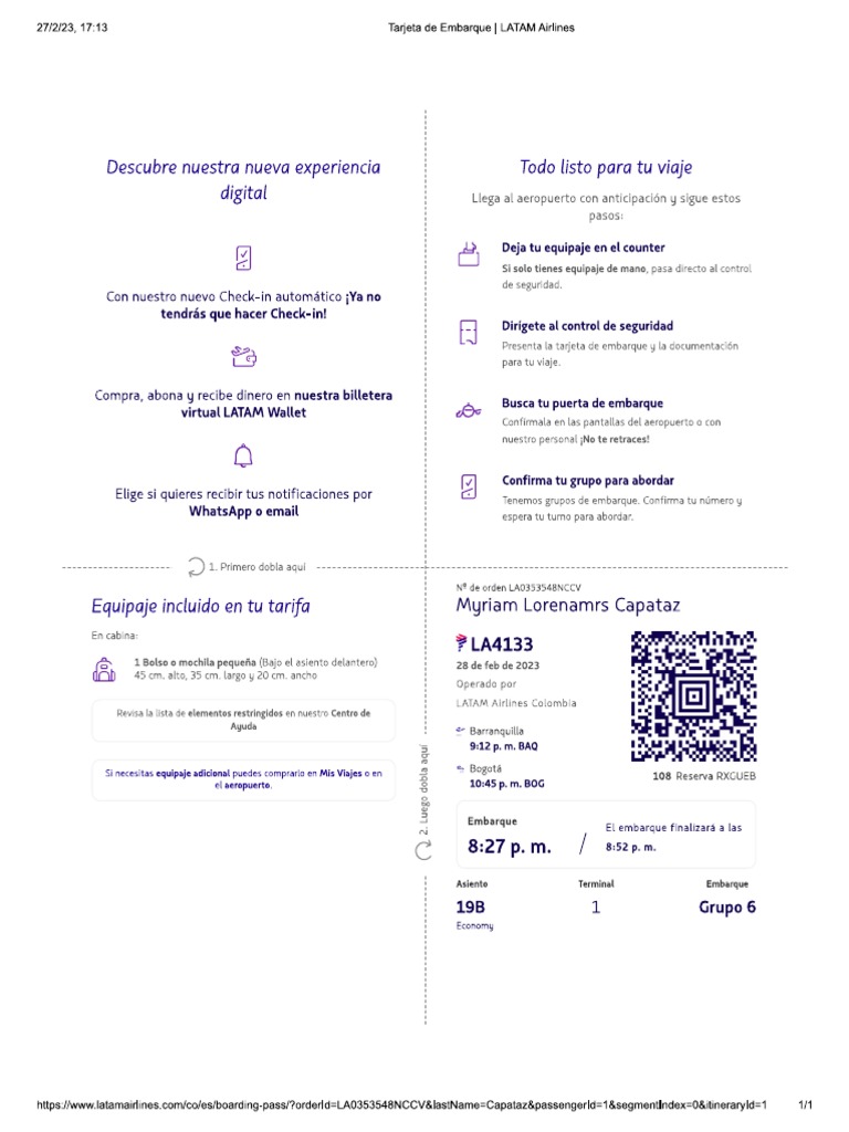 Tu Pasabordo Latam PDF | PDF