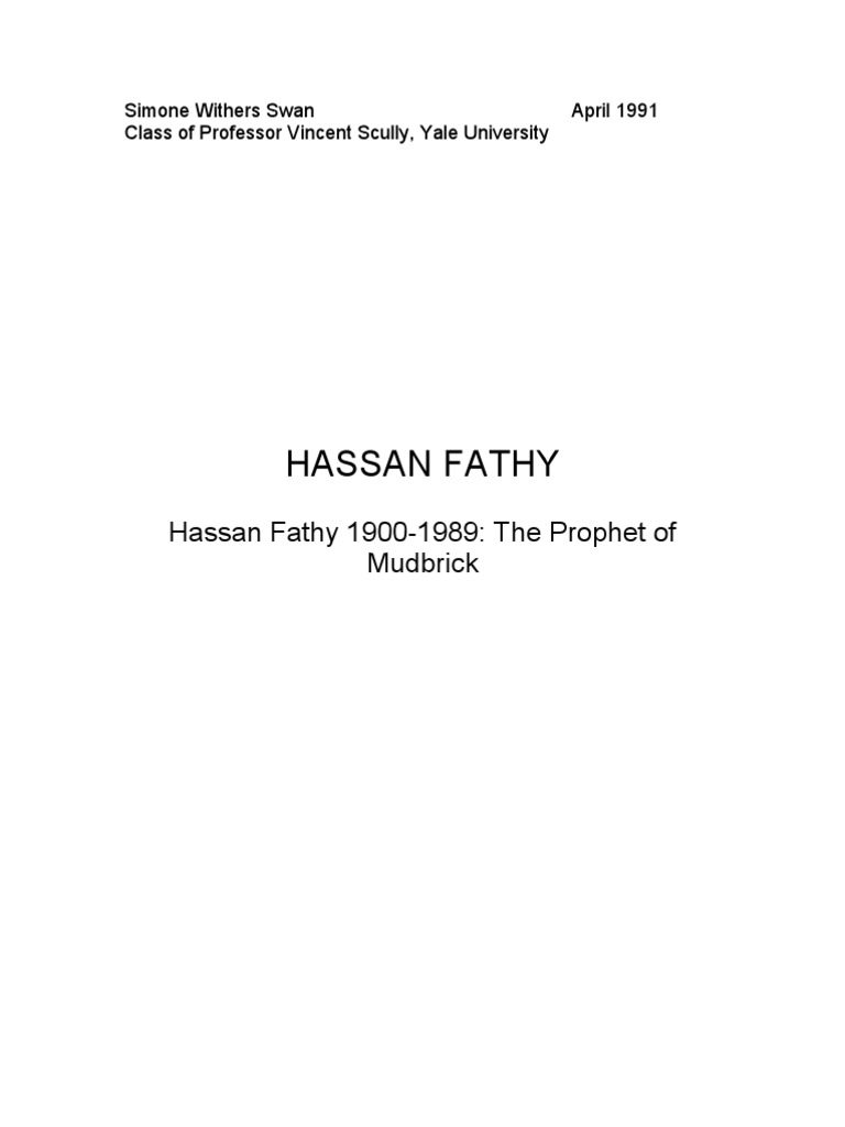 Hassan Fathy: Architect of Mudbrick Solutions | PDF | Air Conditioning ...