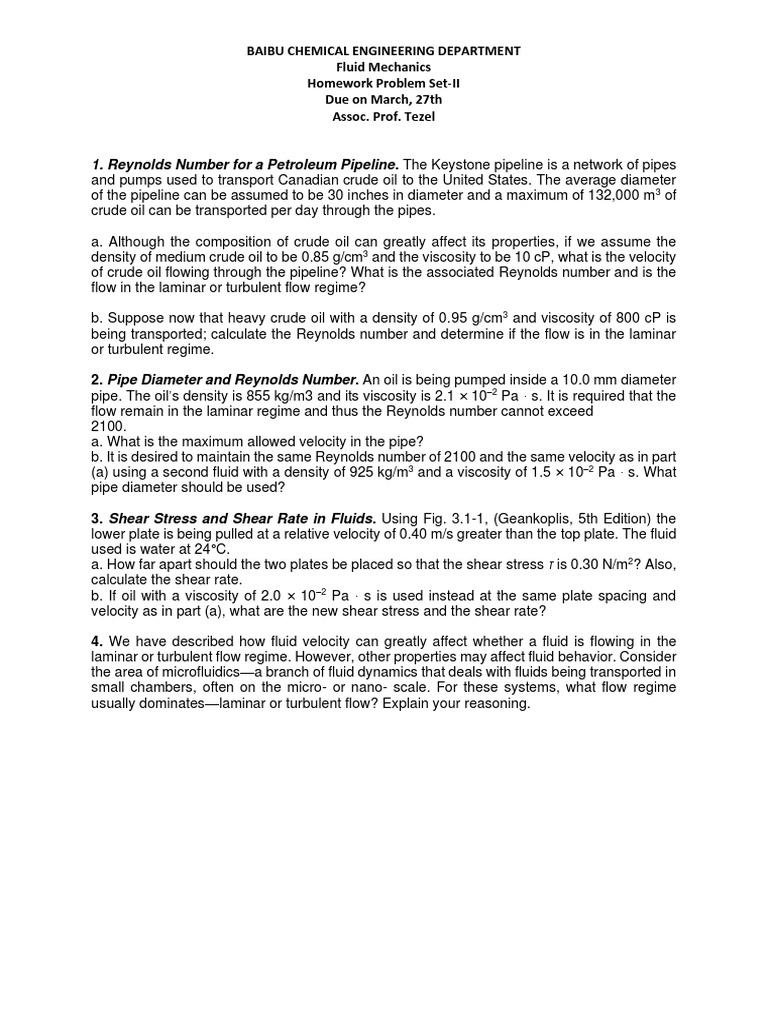 Analysis of Fluid Flow Properties and Regimes for Petroleum Pipelines and Microfluidic Systems ...