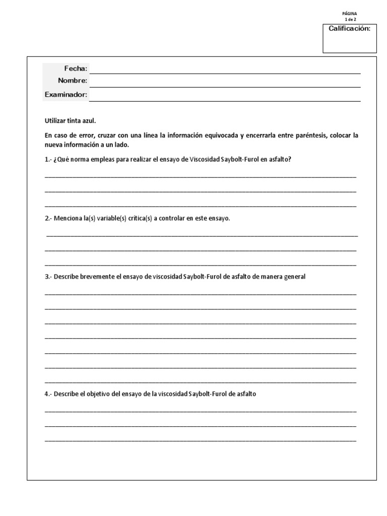 Exmdeterminacion de La Viscosidad Saybolt-Furol | PDF Exmdeterminacion de La Viscosidad Saybolt-Furol | PDF