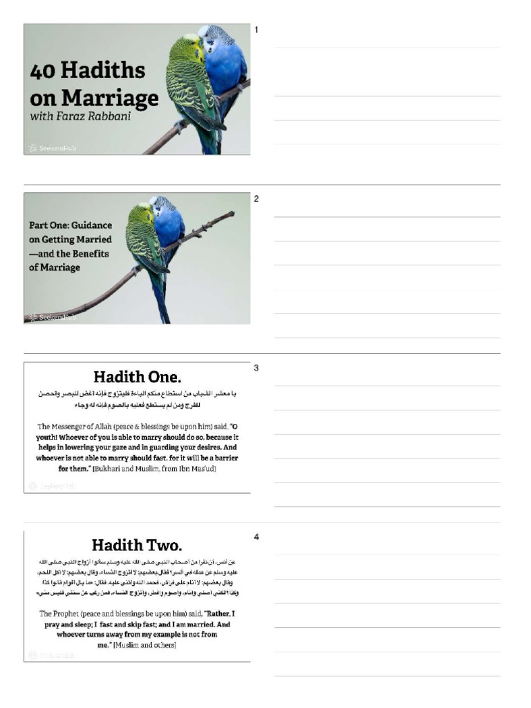 40 Hadiths On Marriage PDF | PDF