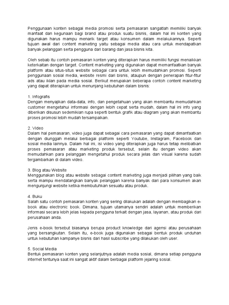 Contoh Content Marketing | PDF