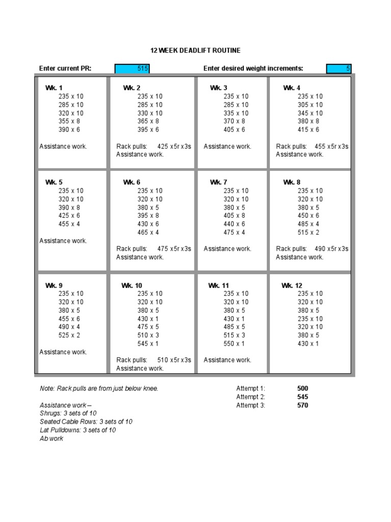 12 Week Deadlift | PDF
