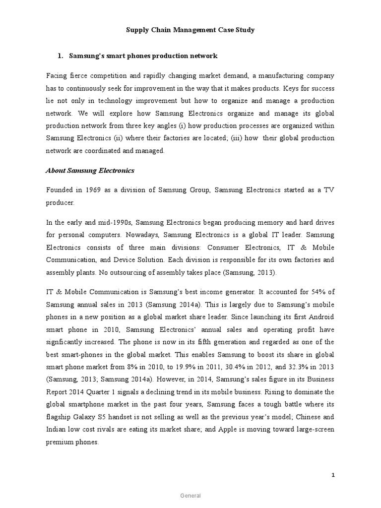Case Study BIS | PDF | Samsung Electronics | Smartphone