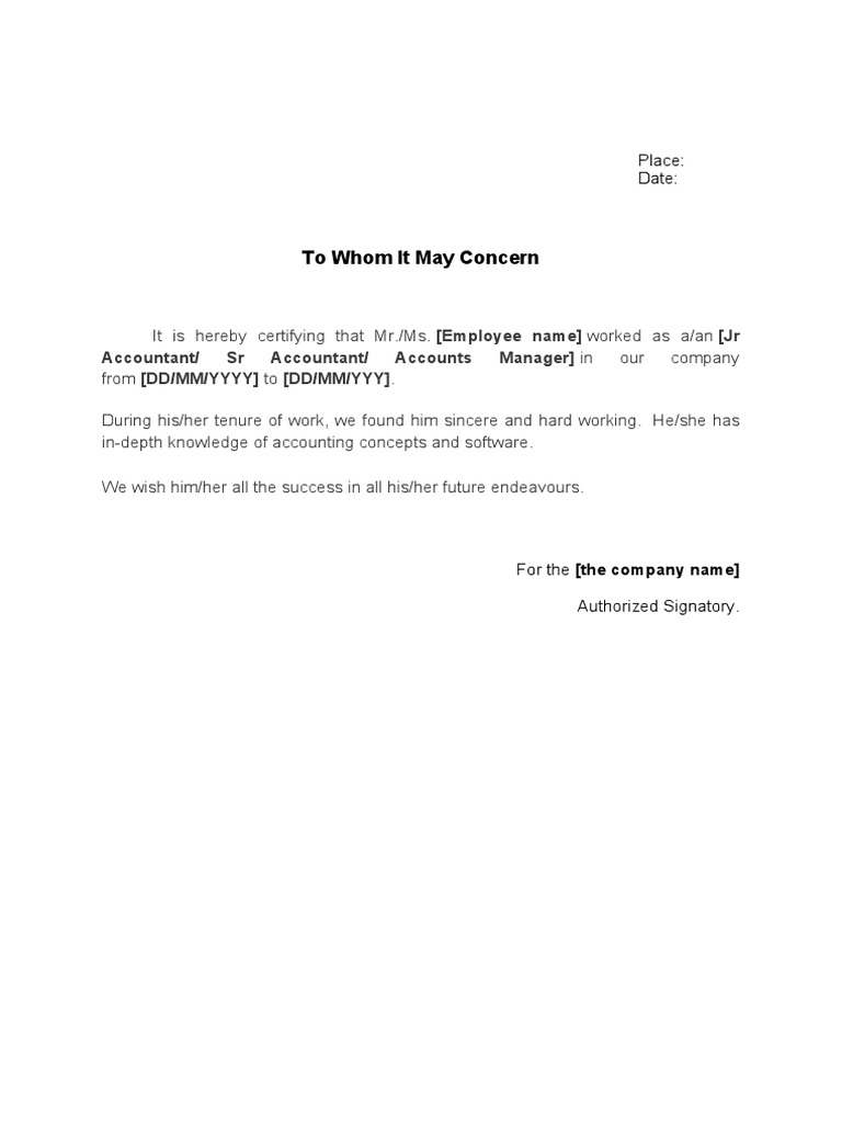 Accountant Experience Certificate 1 | PDF