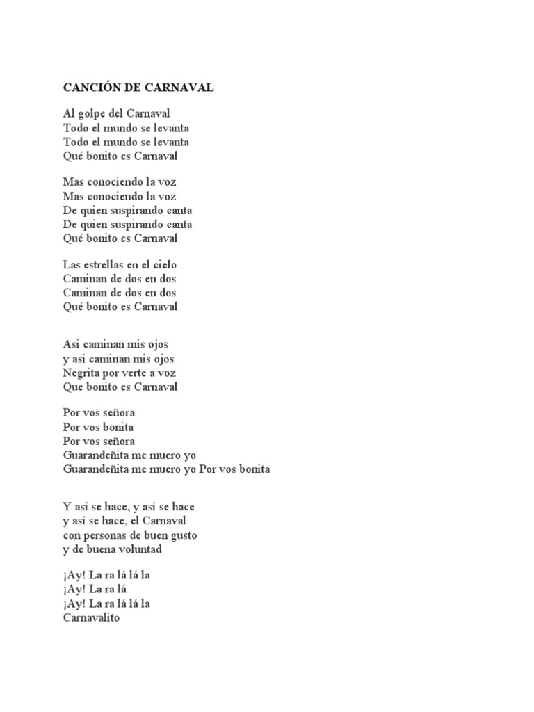 Canción de Carnaval | PDF