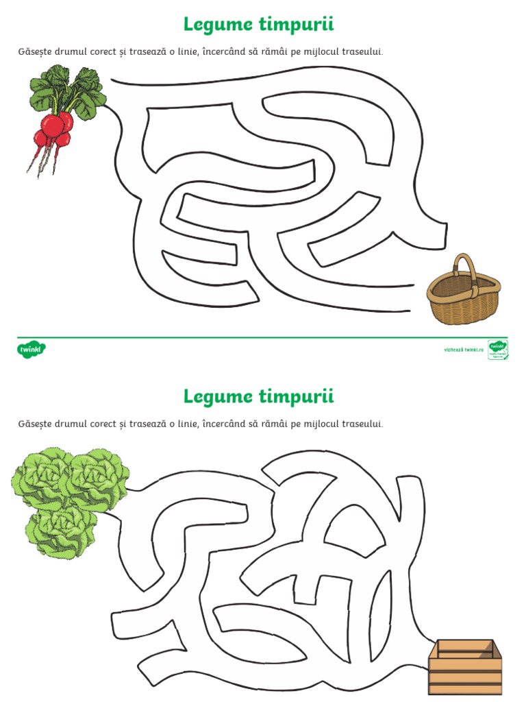 Legume Timpurii - Fise Cu Labirint | PDF