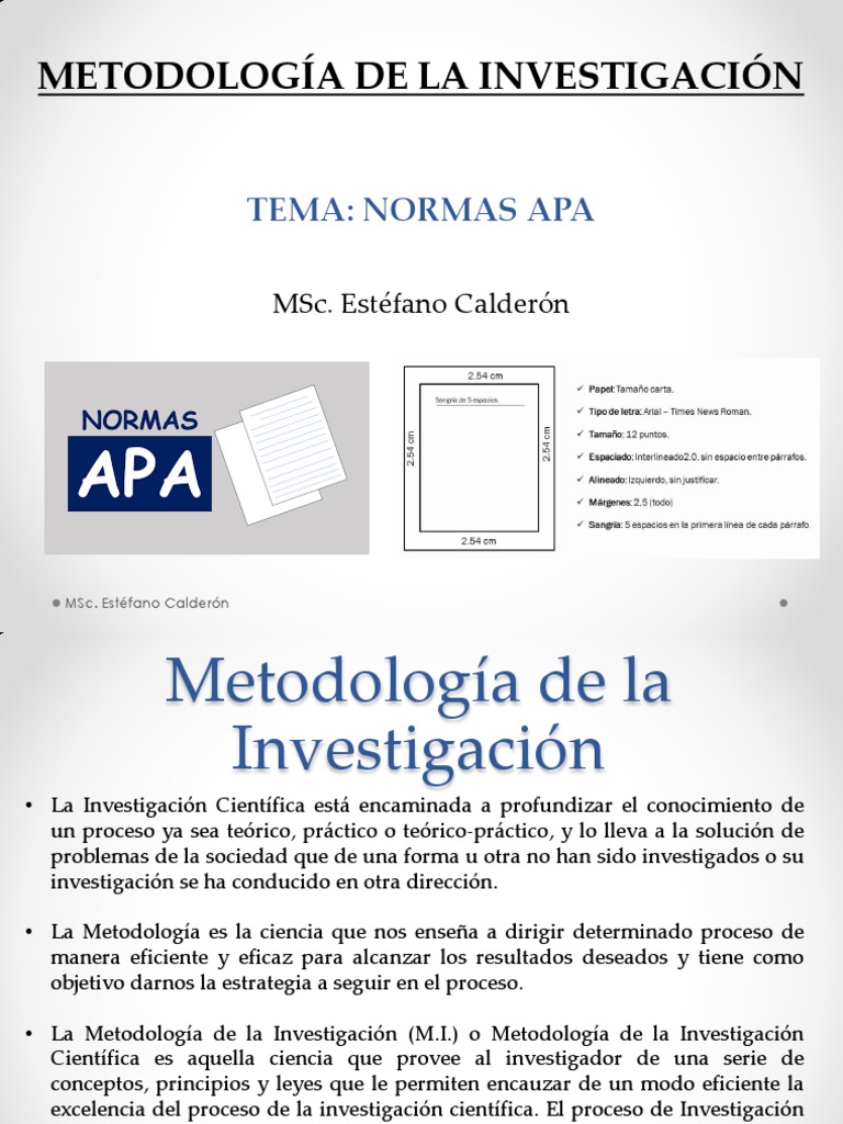 Guía sobre la metodología de investigación y el formato APA | PDF | Método científico | Sumario ...