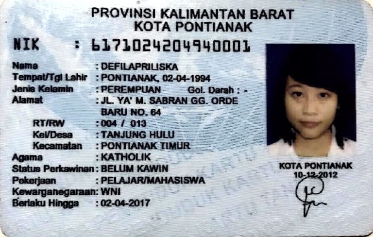 KTP Defilapriliska di Pontianak | PDF
