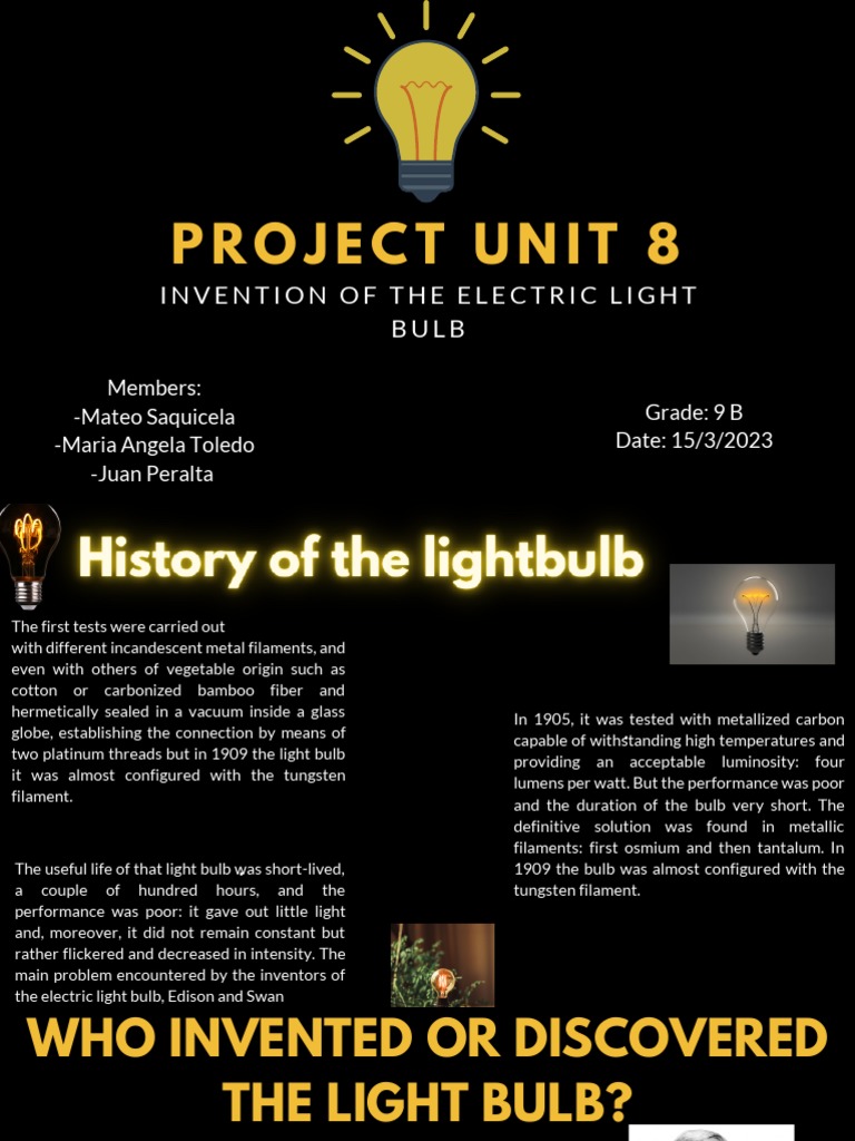 Invention of the Electric Light Bulb | PDF | Incandescent Light Bulb ...