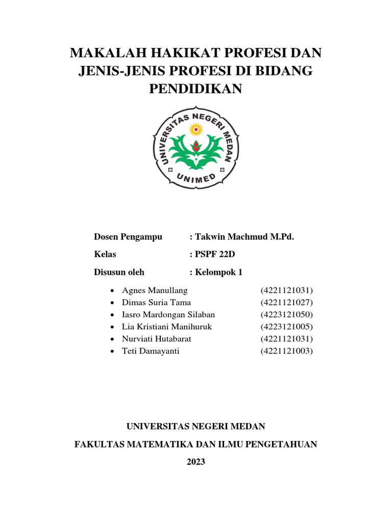 Hakikat dan Jenis Profesi Pendidikan | PDF