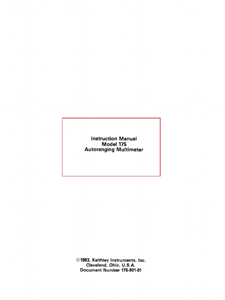 Keithley 175 Multimeter Manual | PDF | Power Supply | Alternating Current