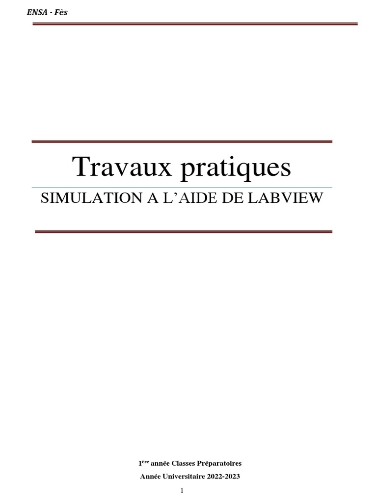 Polycope TP Labview Ensaf 2022-2023-16 | PDF | Théorie des graphes | Structure de contrôle