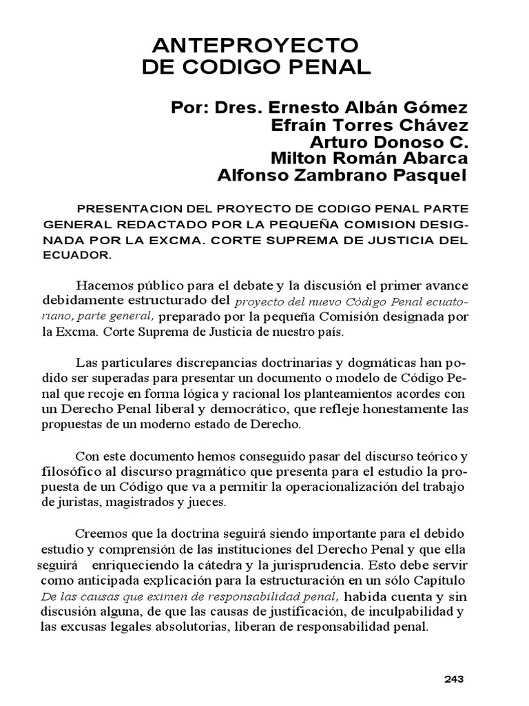7 Anteproyecto De Codigo Penal Pdf Derecho Penal Castigos