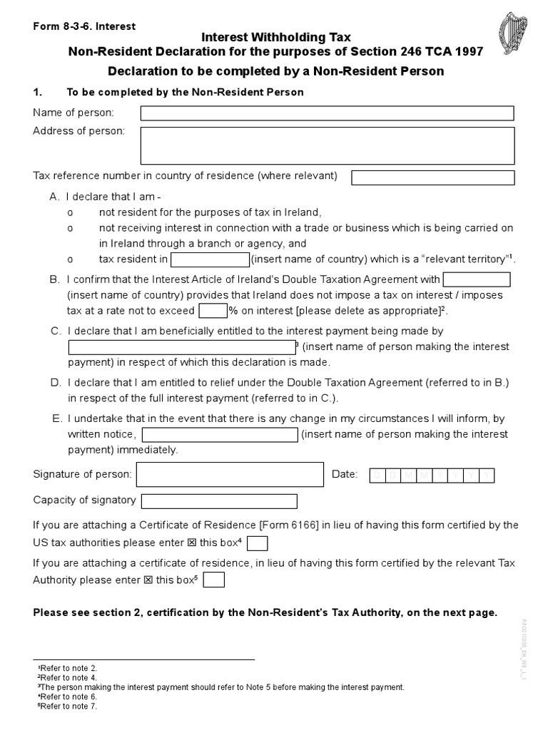 Form 8 3 6 Interest Withholding Tax | PDF | Double Taxation | Taxes