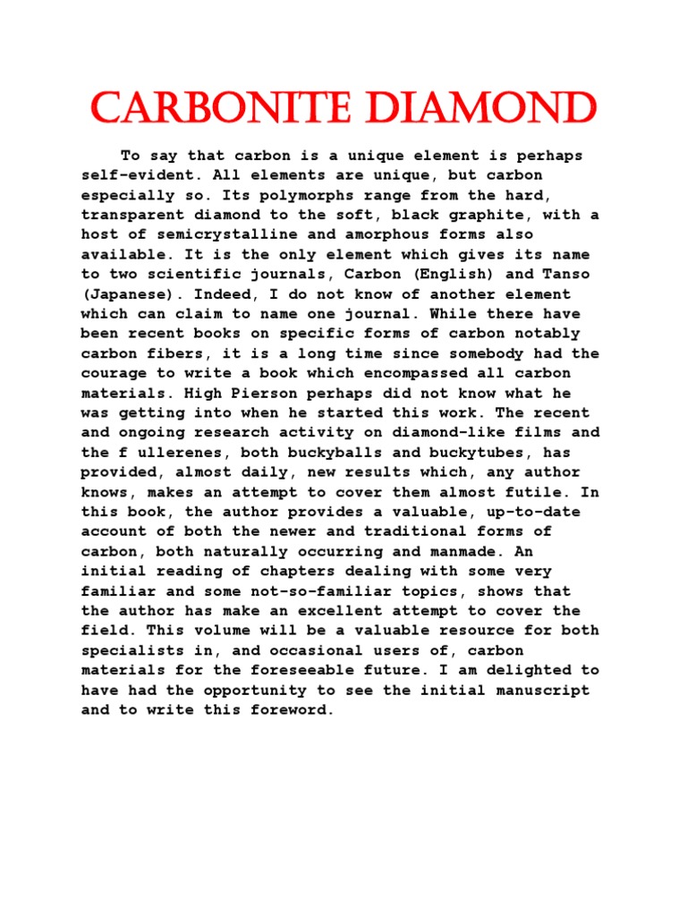 Carbonite Diamontdocx | Download Free PDF | Carbon | Organic Compounds