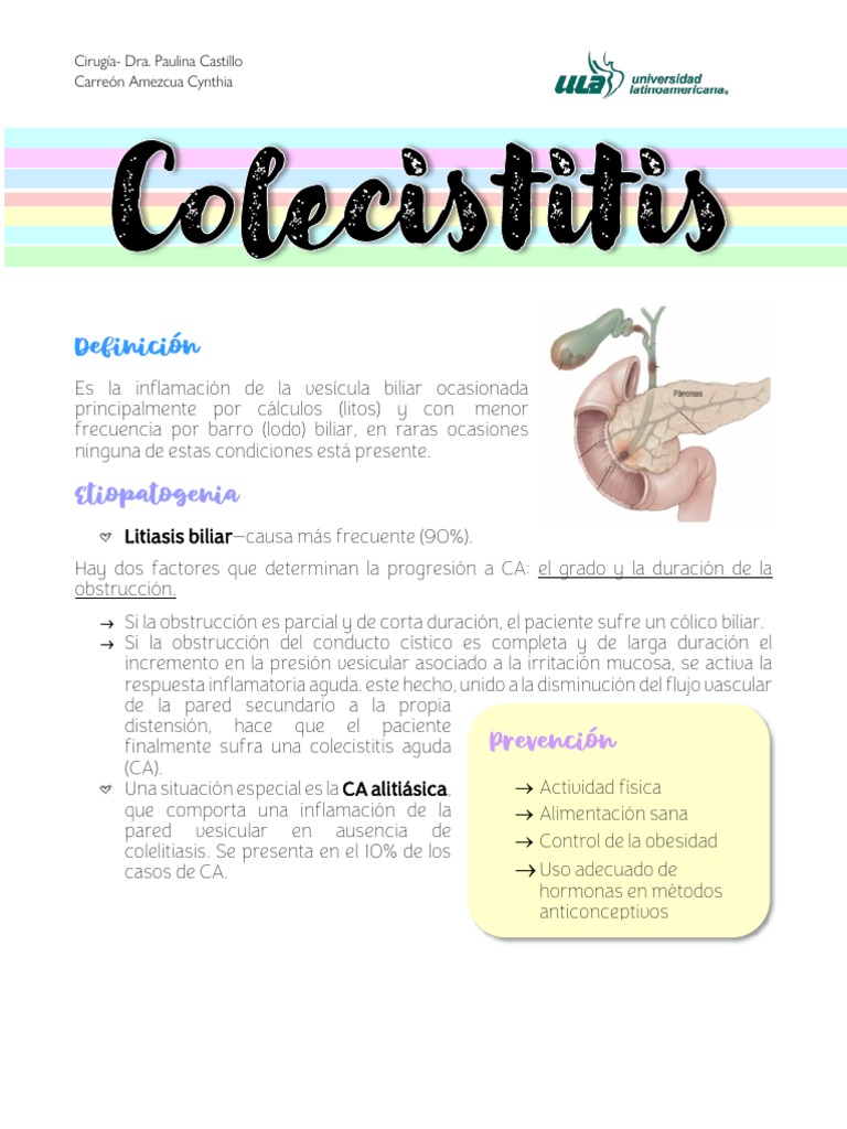 Guía de Colecistitis y Tratamiento | PDF | Sistema digestivo ...